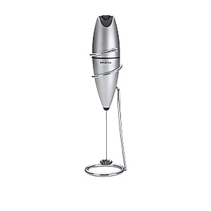 BonJour Coffee Stainless Steel Hand-Held Battery-Operated Beverage Whisk / Milk Frother, Silver