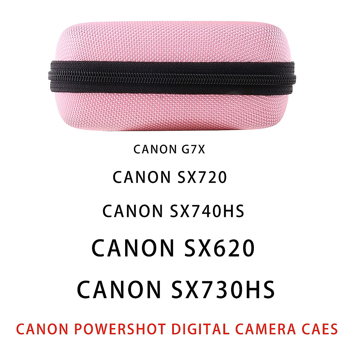 JINMEI Hard EVA Carrying Case Compatible with Canon PowerShot G7 X Digital Camera/SX720 SX620 SX730 Digital Camera. (Pink)