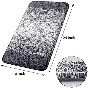 KMAT Bathroom Rugs Bath Mat 16"x24" Luxury Soft Shaggy Absorbent Bathroom Mats Non Slip Plush Bathmat Runner Carpet Bath Mats for Bathroom Floor Tub and Shower