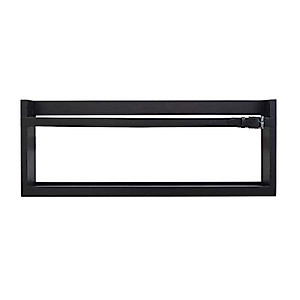Cloudnola Showroom Wall Rack, Black Wood and Leather, 30 x 12 inches, Floating Wall Shelf for Magazines, Art, Vinyls, Books and More
