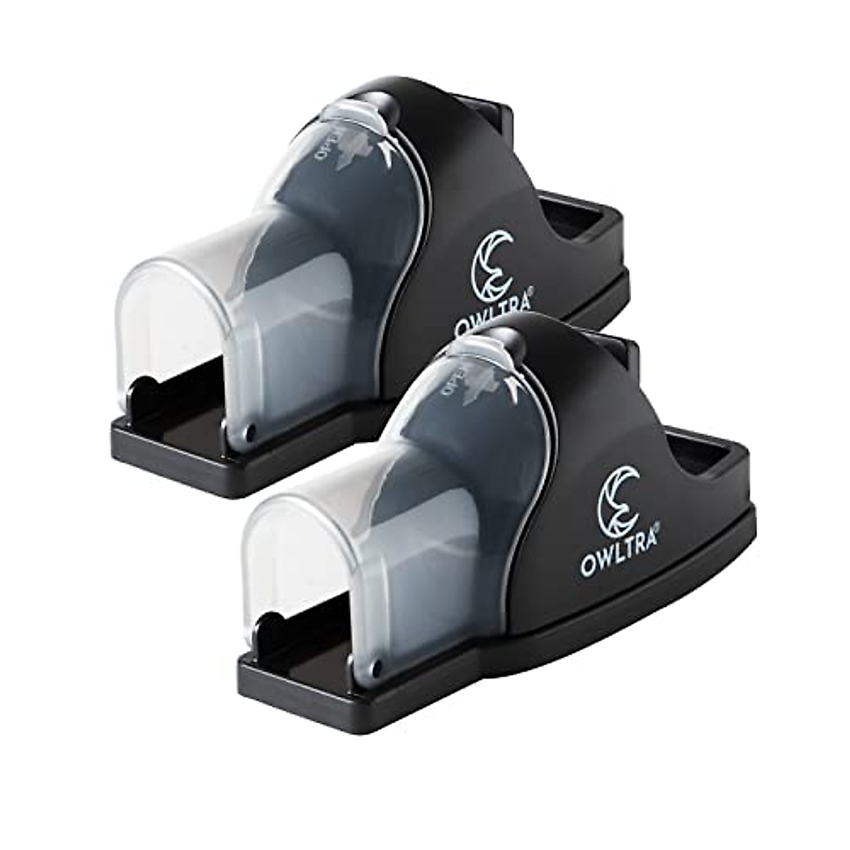 OWLTRA in-/Outdoor Safe Tunnel Snap Mouse Trap 2PCS, Instant Kill Rodent Snap Trap with Clear Tunnel Entry, Touch-Free Release, and Powerful Snap, Black,TST-217