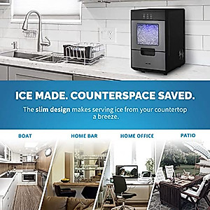 Newair 44lb. Nugget Countertop Ice Maker with Self-Cleaning Function, Refillable Water Tank, Perfect for Kitchens, Offices, Home Coffee Bars, and More