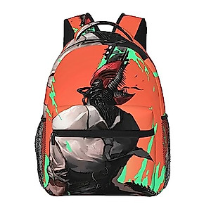 Veezha Chainsaw Man Backpack Personalized Schoolbag Laptop Travel Hiking Camping Daypack Backpack For Boy Girls