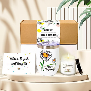 CAHOTO New Beginnings Gifts for Women, Daisy Gifts for New Start, New Home, New Job, Lucky Goodbye Gift, Going Away Gift, Farewell Gift, Break Up, Divorce Gifts for Coworker Employee Lady