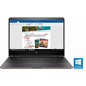 HP Older Spectre x360 2-in-1 15.6" 4K UHD Touch, Intel i7 8th Gen CPU 16GB RAM, 512GB SSD Dark Ash Silver - 3 Years McAfee Interet Security NO NUM-PAD, NO Fingerprint Reader