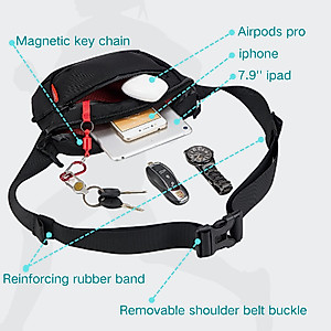 SUMEITO Chest bag Shoulder Bag Man Sling, Walking Biking, Water Resistant & Durability, 3 Ways to Wear, Jet Black,Dark Green,Carmine Red,Dark Multicam,Light Multicam (11 x 8.5 x 2 Inch, Jet Black)