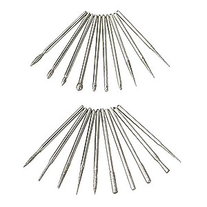 PHYHOO Diamond Burr Bits 2.35MM Diamond Drill Bit Glass Small Pipe Deburring Rotary Tool Accessories 90 Pieces