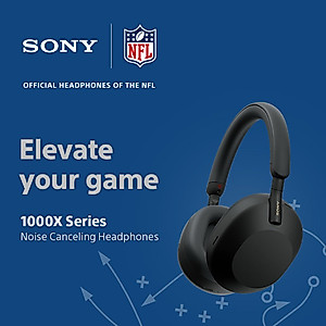Sony WH-1000XM5 Wireless Industry Leading Headphones with Auto Noise Canceling Optimizer, Crystal Clear Hands-Free Calling, and Alexa Voice Control, Black