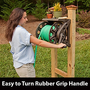 Liberty Basics 512 Wall Mounted Hose Reel with Shelf, Bronze