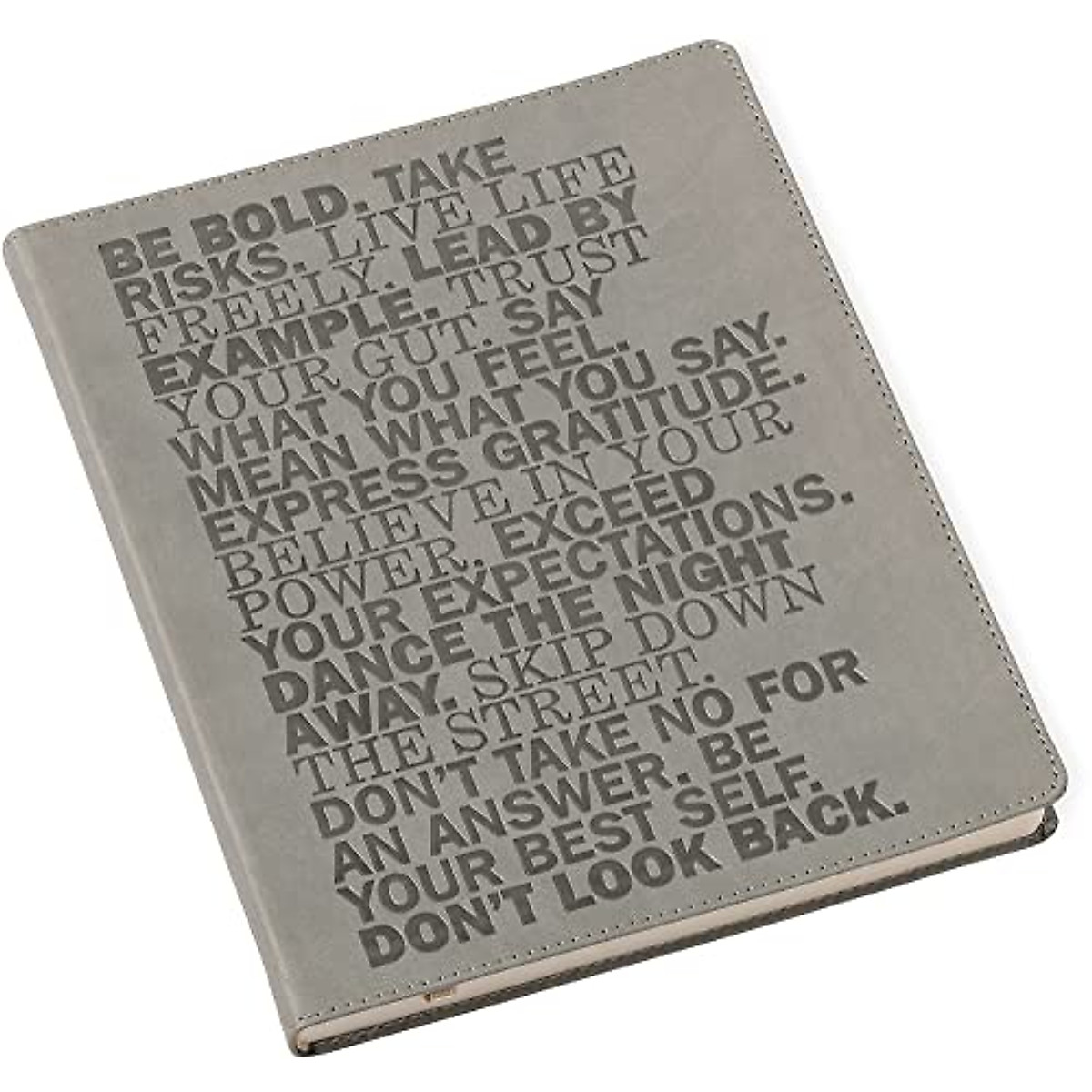 Eccolo Large Lined Journal Notebook, Flexible Cover, Writing Journal, 256 Ruled Ivory Pages, Ribbon Bookmark, Lay Flat, Desk Size for Work or School, Be Bold (Gray, 8x10 inches)