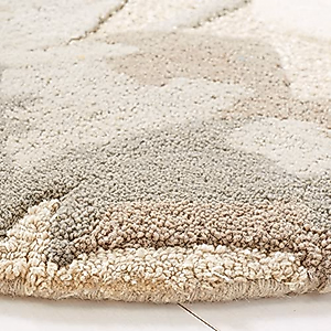 Martha Stewart Collection by SAFAVIEH 4' Round Bedford Grey MSR4717B Handmade Rose Chintz Wool Area Rug