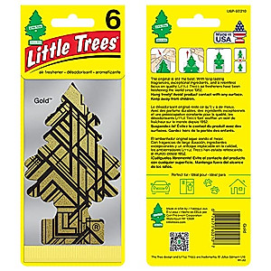 LITTLE TREES Air Fresheners Car Air Freshener. Hanging Tree Provides Long Lasting Scent for Auto or Home. Gold, 24 Air Fresheners