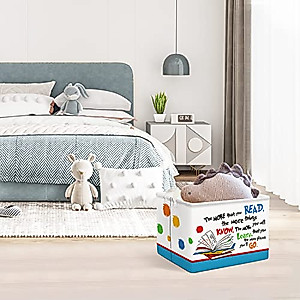 Clastyle Collapsible Cartoon Book Reading Storage Baskets Waterproof Rectangle Toys Storage Bins for LivingRoom, 15.7 * 11.8 * 11.8 in