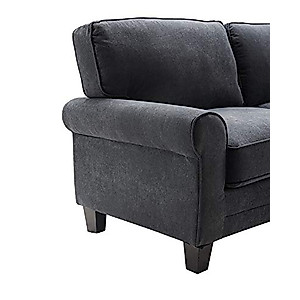 Serta Copenhagen 73" Sofa - Pillowed Back Cushions and Rounded Arms, Durable Modern Upholstered Fabric - Charcoal