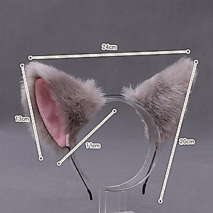 Faylay Girl Women Cat Ears Headband Cosplay Fluffy Cute Furry Party Headwear (7-WLD-HH)
