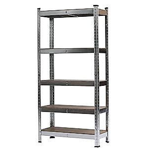Garage Shelving Heavy Duty, 59" Garage Storage Shelves Heavy Duty Shelving, Adjustable 5-Tier MDF Shelves for Storage, Garage Shelves, Basement Shelving Utility Shelf Rack, 59" H*30" W*12" D