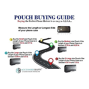 AH Premium Men Leather Belt Pouch Phone Holder Cell Phone Loops Belt Holster Bag, Loop Leather iPhone case for Samsung Galaxy S7 iPhone 6 6S 7 8 X iPhone 11 12 Fits Otterbox Carrying Case (Medium)