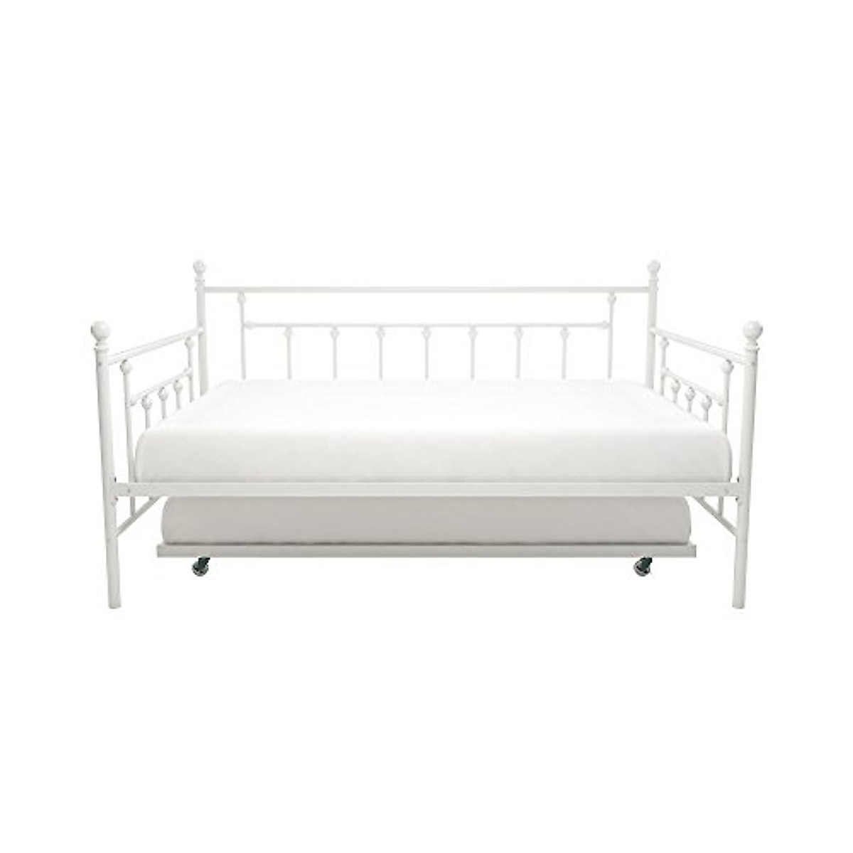 DHP Manila Metal Full Size Daybed and Twin Size Trundle (White)