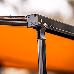 ARB 814412A Black Aluminium Retractable Awning with Dimmable Dual Colour Light 2500mm x 2500 mm or 8.2ft x 8.2ft, for Trucks, SUVs, RV, Campers