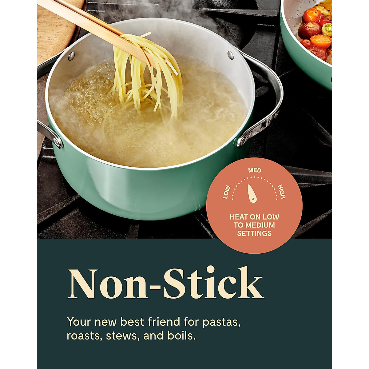 Caraway Nonstick Ceramic Dutch Oven Pot with Lid (6.5 qt, 10.5") - Non Toxic, PTFE & PFOA Free - Oven Safe & Compatible with All Stovetops (Gas, Electric & Induction) - Black