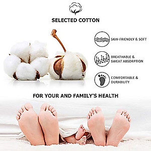 KitNSox Diabetic Socks Extra Wide Calf Women Men Elderly Soft Stretchy Breathable Crew Cushion Loose Top Dress No-Binding Socks 6 Pairs Beige L