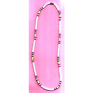 18 INCH WHITE CLAM SHELL WITH RAINBOW SHELL CHOKER NECKLACE MULITY COLOR BEAD