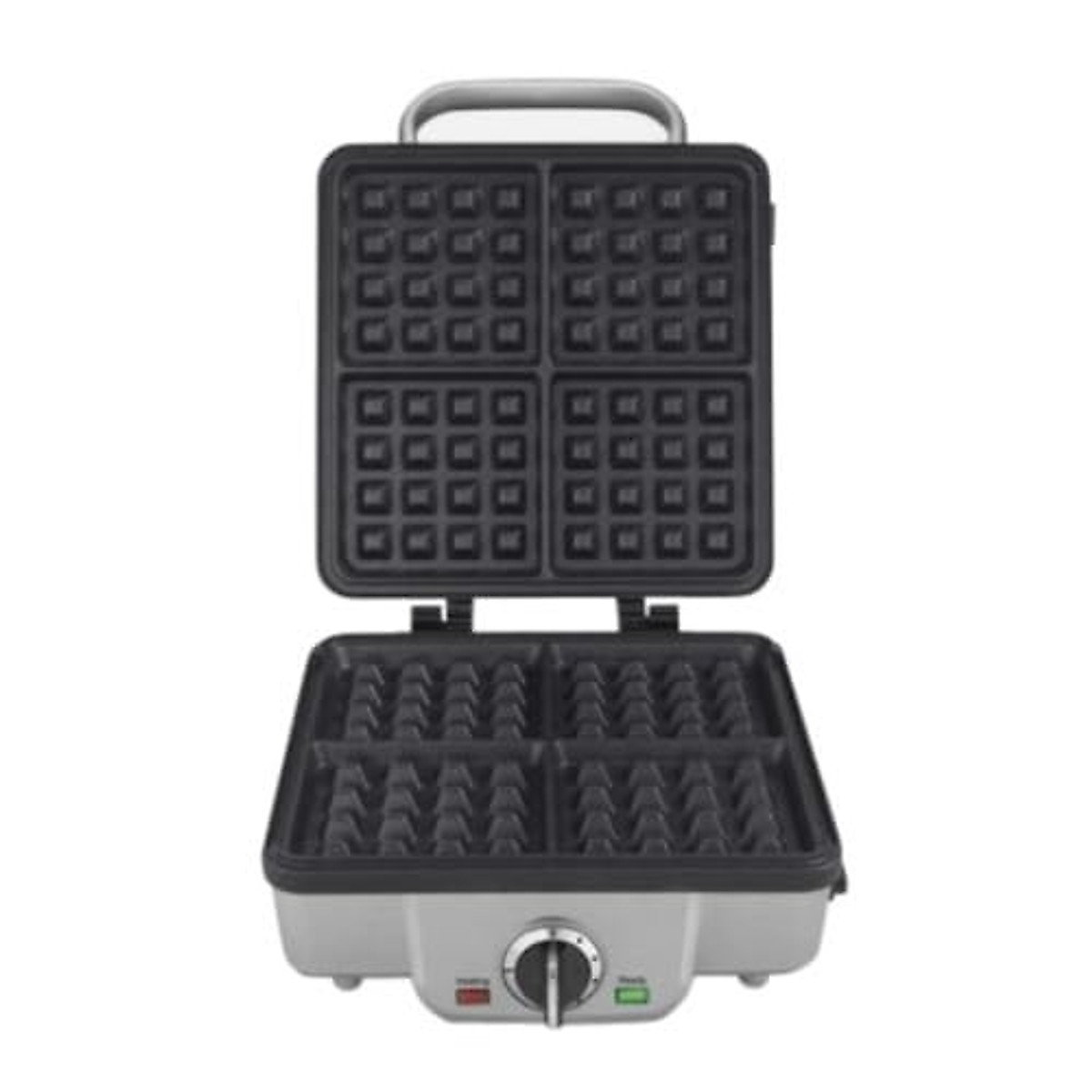 Cuisinart WAF-300P1 4-Slice Belgian Waffle Maker and Pancake Plate Bundle with Grill Brush, and 2 x Stainless Steel Tongs (4 Items)