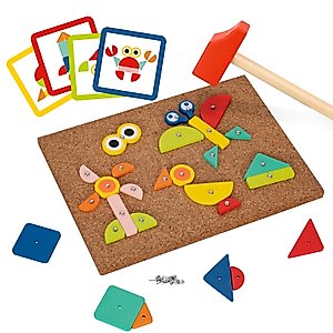 TOOKYLAND Fine Motor Toys, Toy Hammer and Nails Game is Montessori Toys That Exercise Children's Hands-on Skills and Develop Their Imagination for Kids