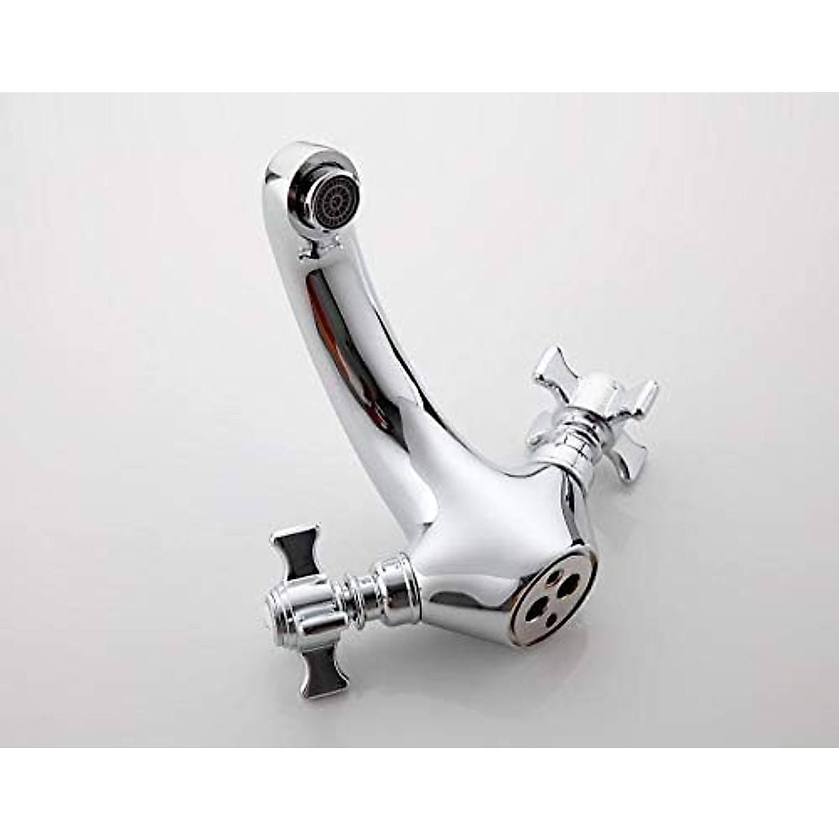 Kitchen Taps Silver Brass Bathroom Fixtures Basin Faucet Dual Handle Hot and Cold Water Tap Mixer for Bath Room Faucet