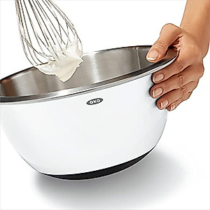 OXO Good Grips 3-Piece Stainless-Steel Mixing Bowl Set, White