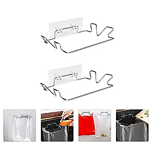 Cabilock 2set Organizer Sink Shopping Over Bags Door Can Hook Trash Cabinet Cupboards Hangers Holders Garbage Towel Reusable Bathroom Pantry Wastebasket for Room Wall Store