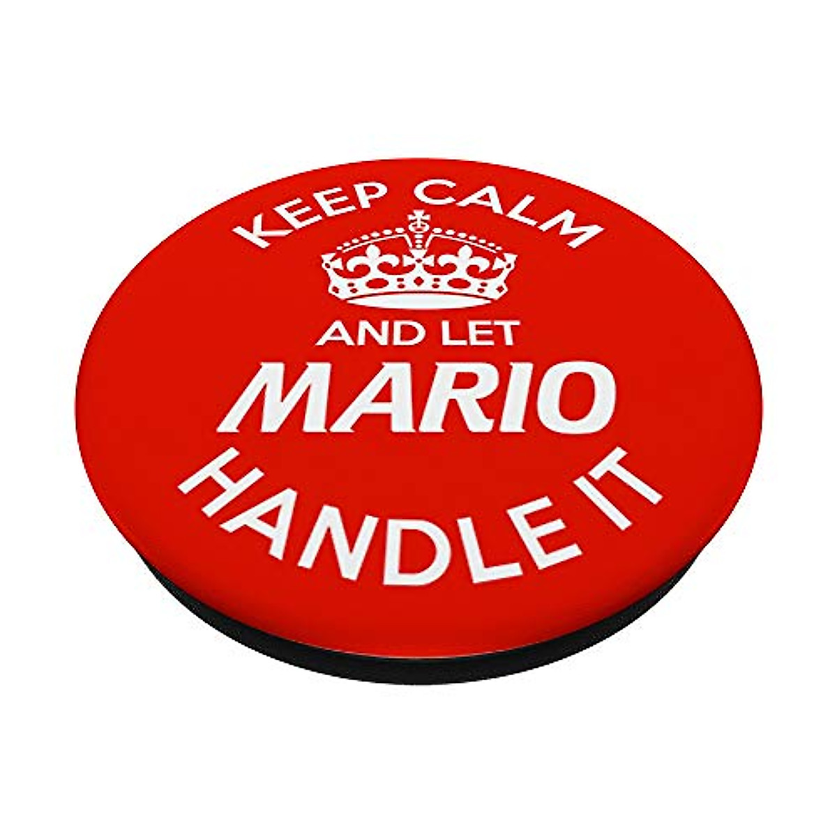 Keep Calm And Let Mario Handle It Red PopSockets PopGrip: Swappable Grip for Phones & Tablets