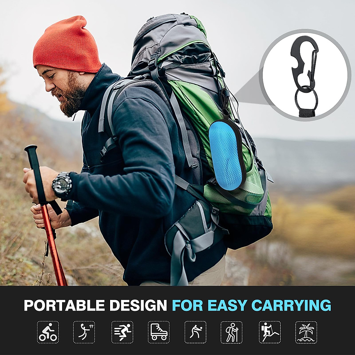 MoKo EVA Semi Hard Shell Sunglasses Case, Unisex Protective Eyeglass Case Glasses Case Holder with Metal Hanging Hook Mini Screwdriver for Men Women, Indigo