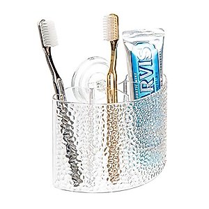 iDesign Suction Cup Wall Mounted, 1 x Toothbrush Holder, White