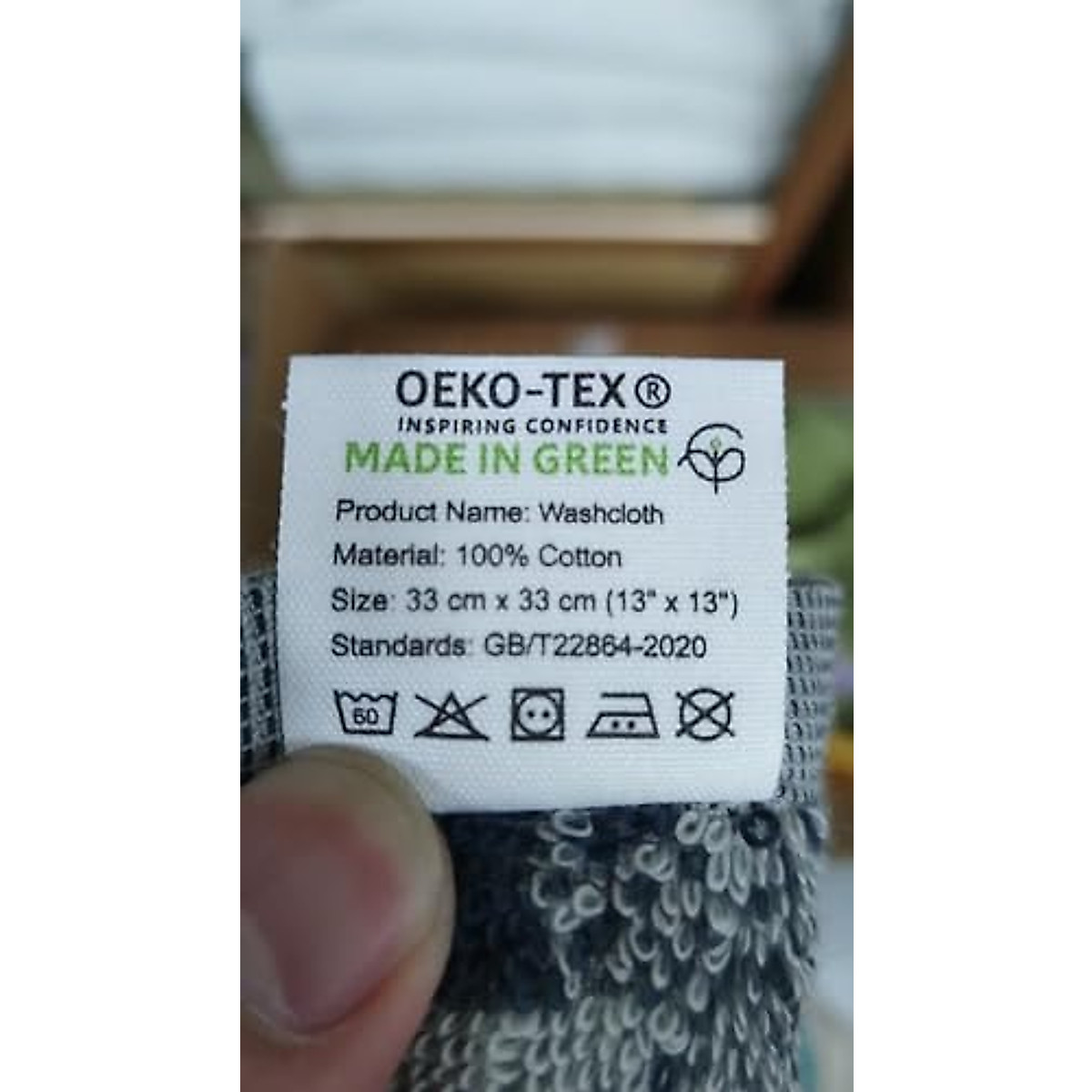 SEMAXE Bath Towel Set for Bathroom, 100% Cotton Bathroom Towels with Hanging Loops and Nano-Bio Lifecycle Labels, 8 Piece Towel Set Include 2 Bath Towels, 2 Hand Towels, 4 Washcloths, Yellow & Grey