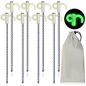 teyixyi TEYIXYI Tent Stakes,Camping Stakes 25cm Heavy Duty Tent Nail,Galvanized Steel Pegs Pop Up Tent Stakes Pegs with Night White Silver A01 A01