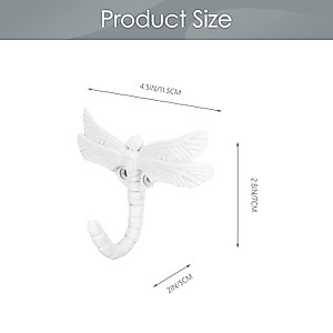 Zerodeko 1 Set Dragonfly Hook Decor Animal Coat Hangers Retro Keychain Metal Clothing Rack Heavy Duty Hook Wall Mounted Hanger Home Wall Hook Key Hanging Hook Aisle White Delicate