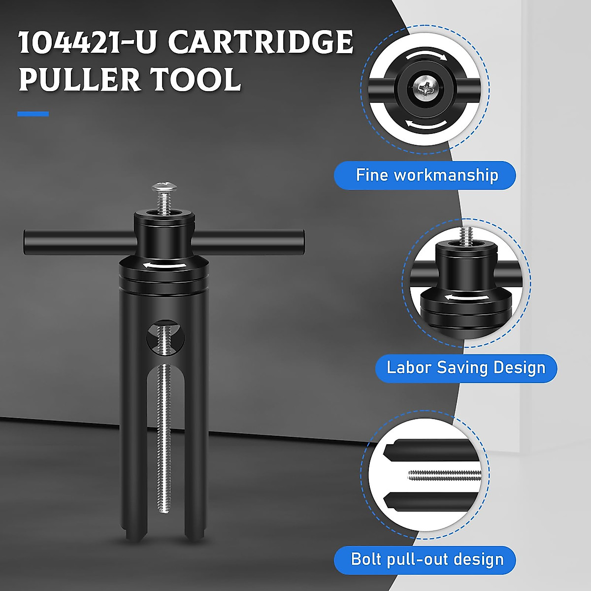 104421U Cartridge Removal Tool Replacement for Moen 1200,1222,1225, Spool Puller Tool Replacement for Moen Pressure Balance Tub/Shower Faucet Puller Tool, Posi-Temp Valve Series