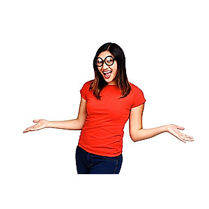 Sun-Staches Disney The Incredibles Edna Mode Costume Glasses, UV 400 Lenses, Iconic Black framess, One Size Fits Most