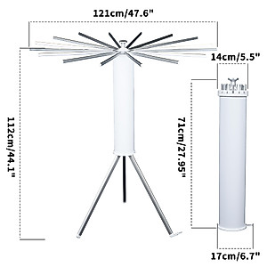 KUJIBGY Tripod Clothes Drying Rack Portable & Foldable Garment Drying Rod Space Saving Collapsible Laundry Hanging Rack for Laundry Room Balcony Bedroom Travel Indoor Outdoor
