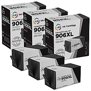 LD Products Compatible Ink Cartridge Replacement for HP 906XL 906 XL T6M18AN 902XL 902 XL High Yield Ink Cartridge (Black, 3-Pack) for OfficeJet Pro 6962 6963 6964 6966 6978 6970 6979 6974 6961