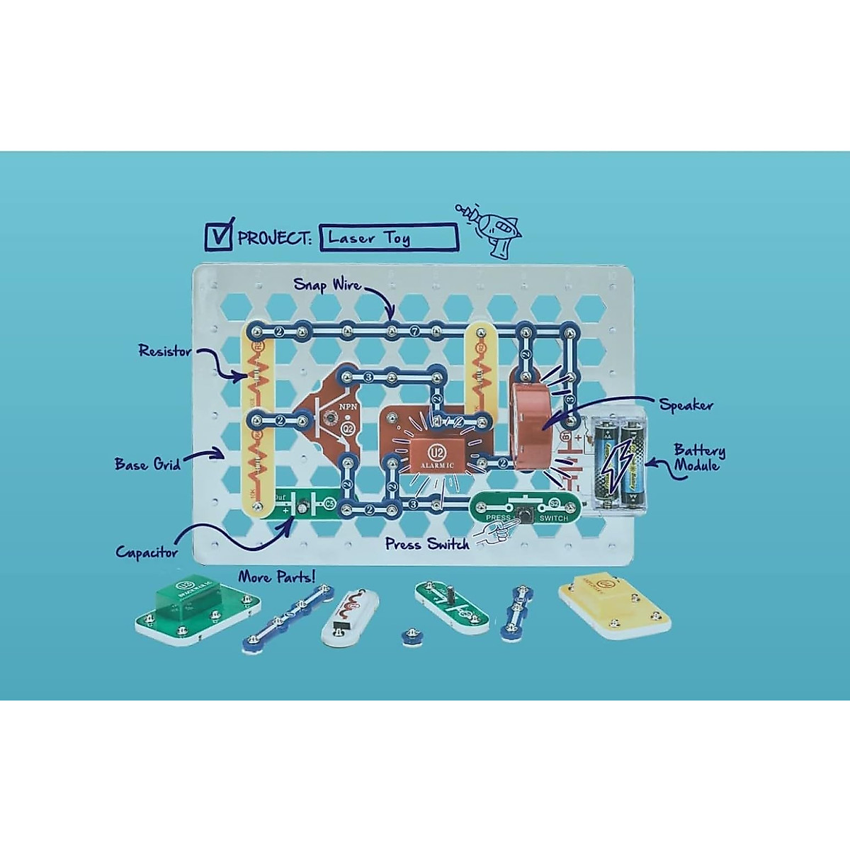 Snap Circuits Extreme SC-750 Electronics Exploration Kit - Over 750 Projects, Full Color Manual, 80+ Parts for STEM Education, Kids 8+