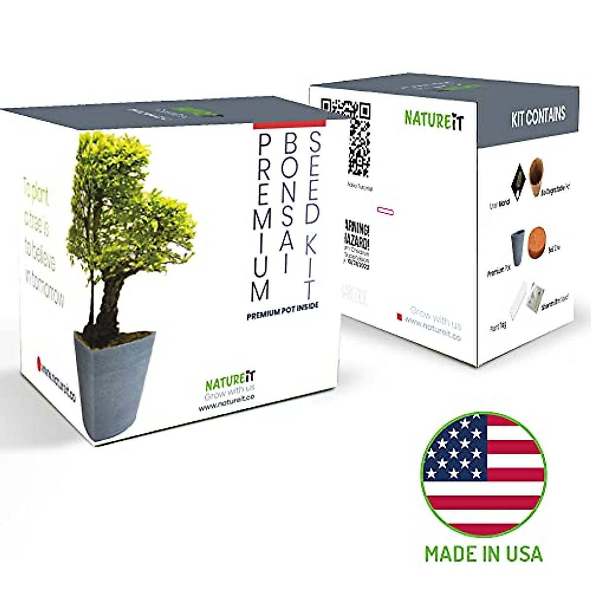 Bonsai Tree Seed Starter Kit. Bonsai Pot Included. Indoor & Outdoor DIY Beginners Easy Grow Craft & Hobby Gardening Set for Women & Men of All Ages. Unusual Housewarming Gift for Plant Lovers