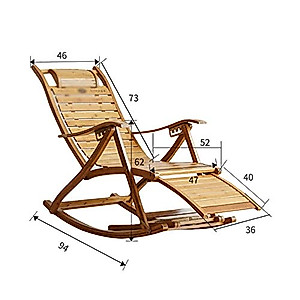 FKSDHDG Folding Rocking Chair Armchair W/Footrest&Massage Mahogany Finish Foldable Rocker Outdoor Patio Furniture Chair Recliner