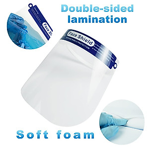 ANDX 10 Pack Safety Clear Face Shield Anti Fog Face Shield for Women & Men Protective Face Shields