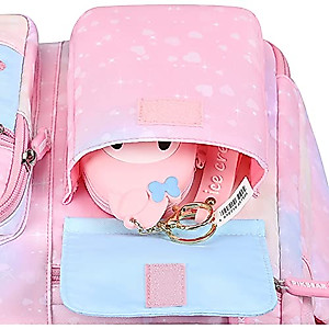 NXUEBDU Girls Backpack, Kids School Backpack with 15.6 Inch Laptop Compartments, Elementary Middle Bookbag for Travel Daypack (Pink)