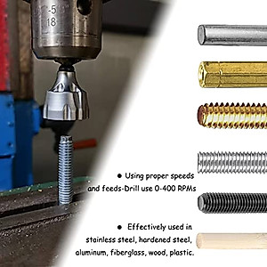 SeonFook Deburring External Chamfer Tool Bolt Thread Repair Tool Screw Burr Chamfering Removal Tool Quick Release Hex Shank Fits for 1/8"-3/4"(3mm-19mm) Deburring Drill Bit