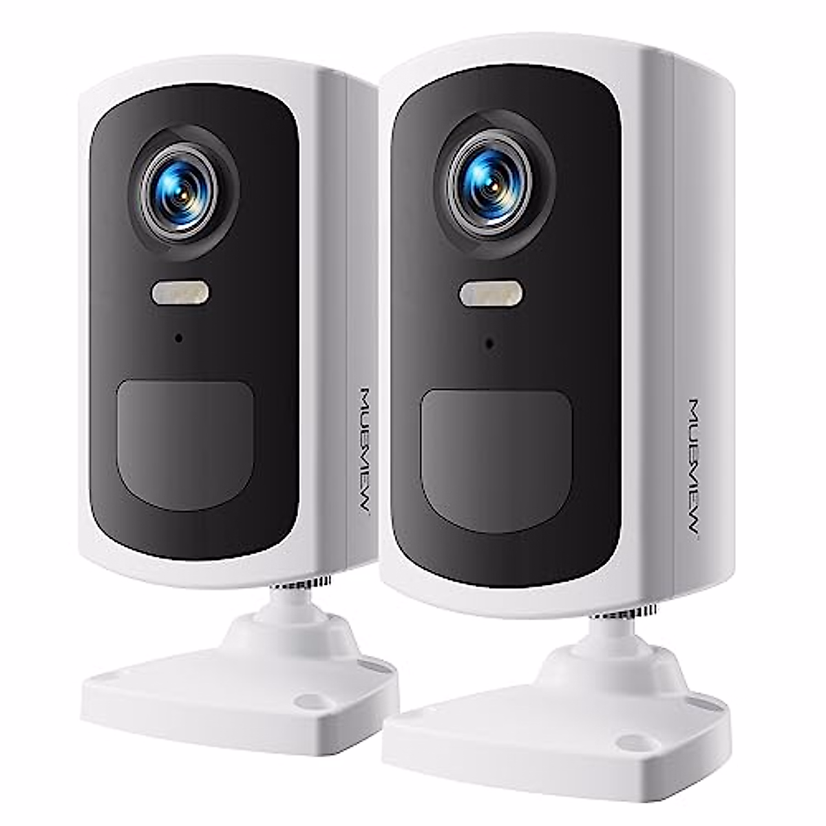 MUBVIEW Security Cameras Wireless Outdoor - 2 Pack Outdoor Camera Wireless 2K Battery Powered Security Camera Outdoor & Indoor, WiFi Home Camera with Spotlight/Siren/AI Motion Detection/2-Way Talk