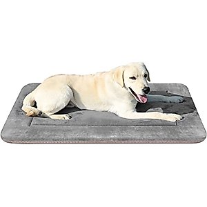 JoicyCo Dog Bed Crate Pad Mat Soft Mattress 42 in Non-Slip Washable Pet Dog Beds for Large Dogs Kennel Pad, Clay Gray L