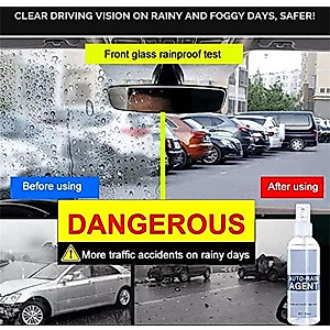 LaIzqIan 100ml Car Glass Waterproof Coating Agent - 2 Pcs Auto Glass Anti Fog Spray, Anti Fog Rain Repellent Spray Nano Rain Remover for Windows, Windshields, Mirrors, Shower Doors